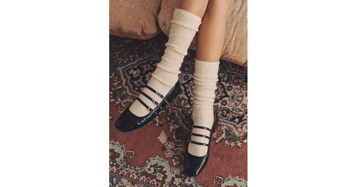 Steve Madden Stoic Glossy Mary Jane Ballet Flats in Brown | Lyst