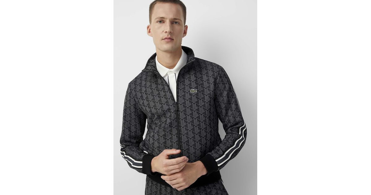 Lacoste Monogram Jacquard Track Jacket in Gray for Men | Lyst