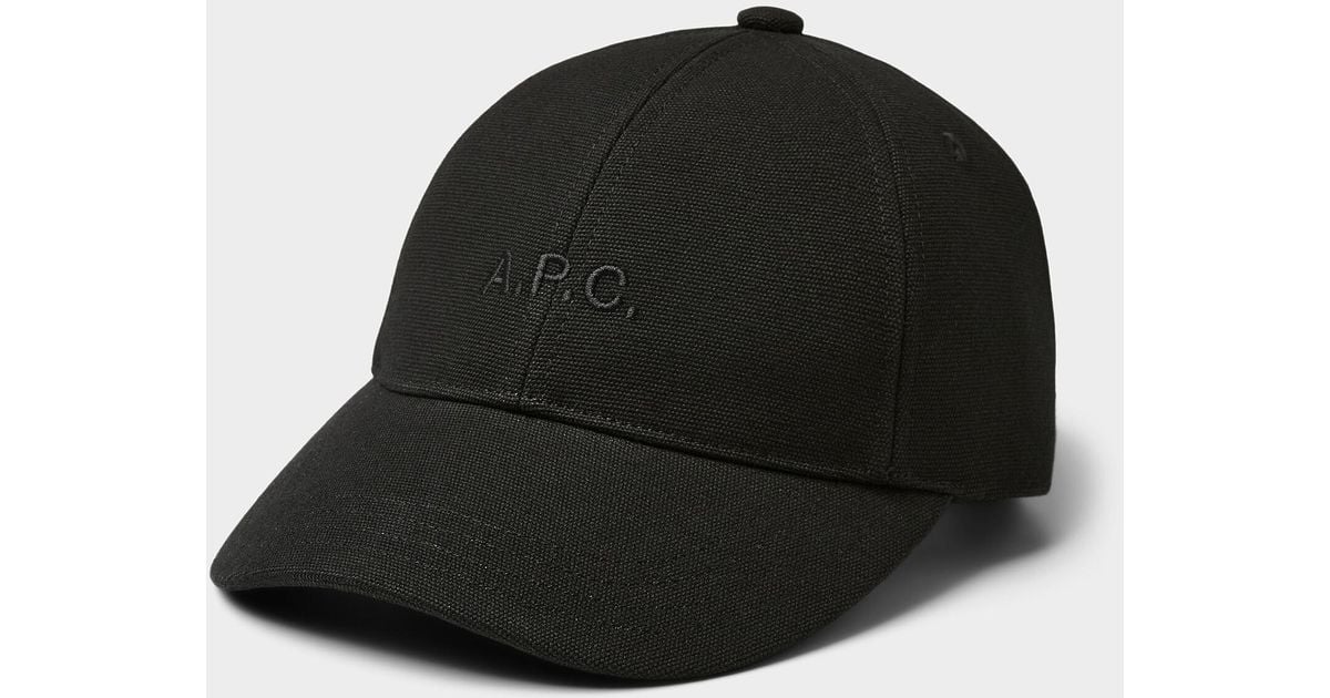 A.P.C. Monochrome Logo Cap in Black for Men | Lyst