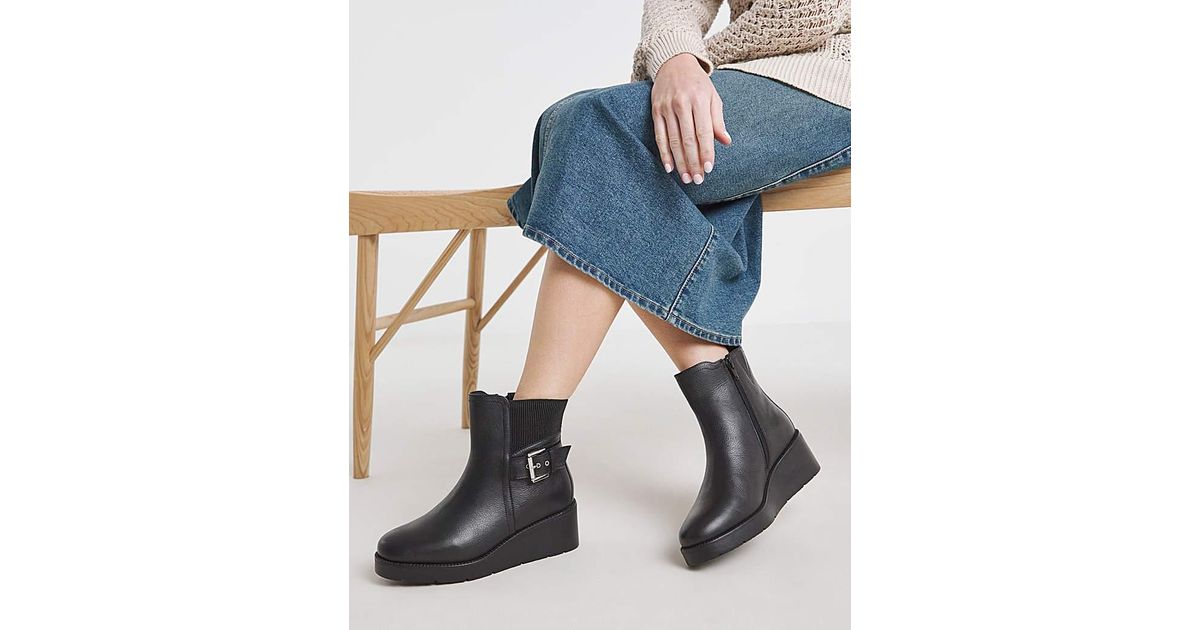 Simply Be Wedge Chelsea Boots Extra Wide in Blue | Lyst UK