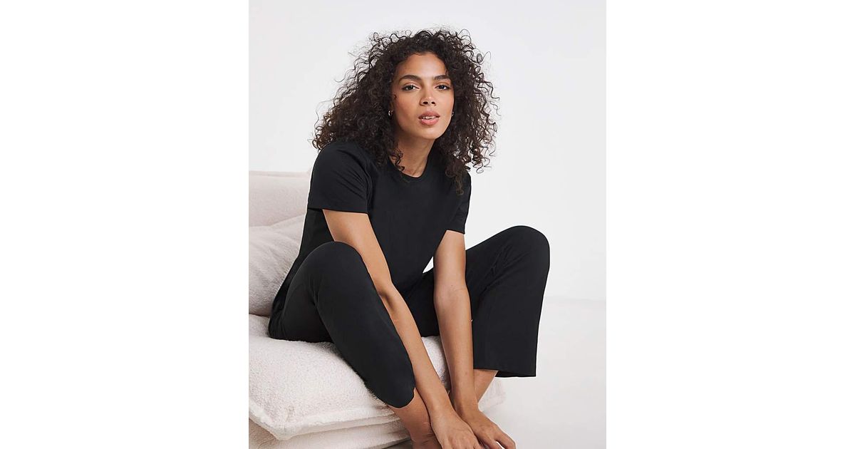 Pretty Secrets Back To Basics Pj Set in Black | Lyst UK