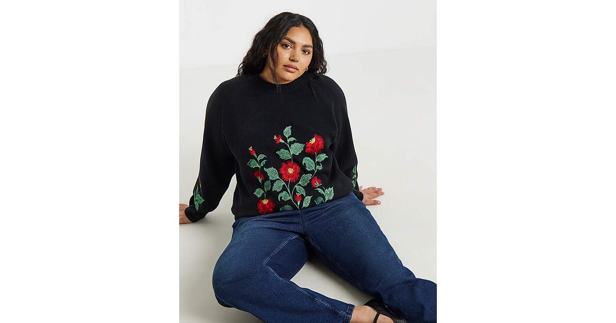 Lovedrobe Embroidered Jumper in Blue | Lyst UK