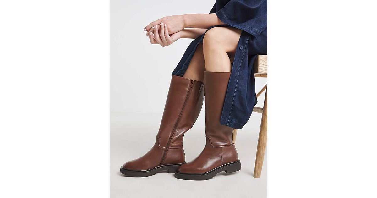 Simply Be Leather Knee High Riding Boots Wide Sc in Natural | Lyst UK
