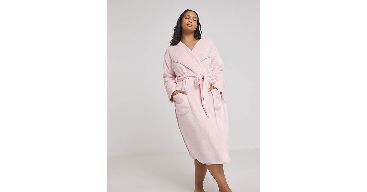Pretty Secrets Supersoft Dressing Gown in Pink | Lyst UK