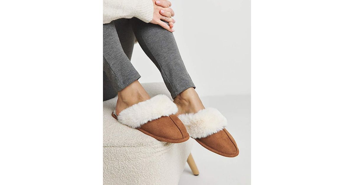 Simply Be Closed Toe Mule Slippers Ex Wide in Grey | Lyst UK