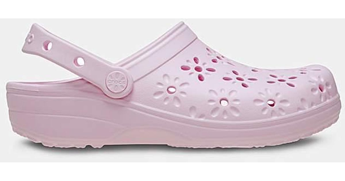 Crocs™ Floral Cut Out Clogs in Pink | Lyst UK