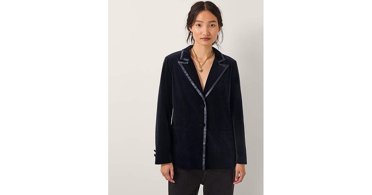 Monsoon Mila Velvet Blazer in Blue | Lyst UK