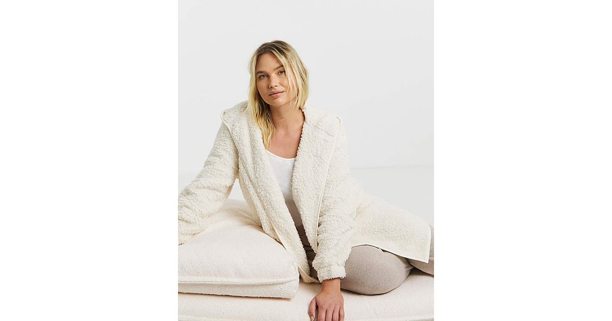 Pretty Secrets Supersoft Borg Cardigan in Natural | Lyst UK