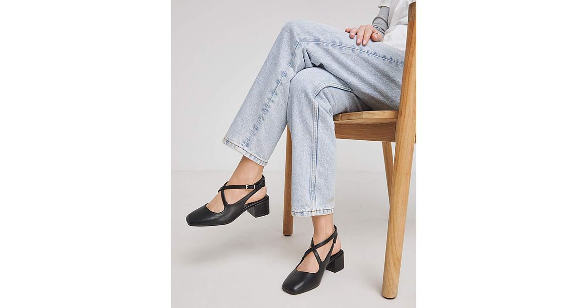 Heavenly Soles Cross Strap Mary Jane Slingback Ex Wide in Blue | Lyst UK