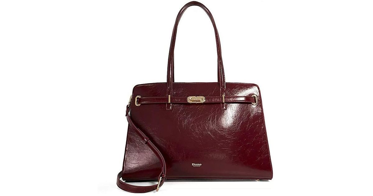 Dune Define Leather Tote Bag in Purple | Lyst UK