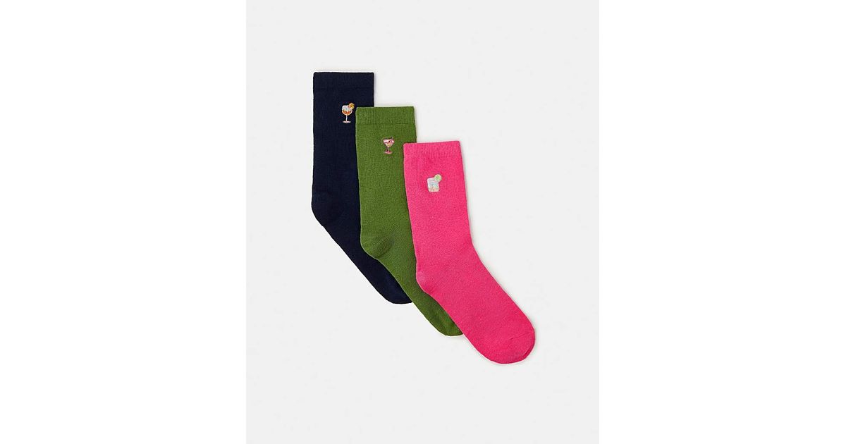Accessorize 3Pk Cocktail Socks Gift Box in Pink | Lyst UK