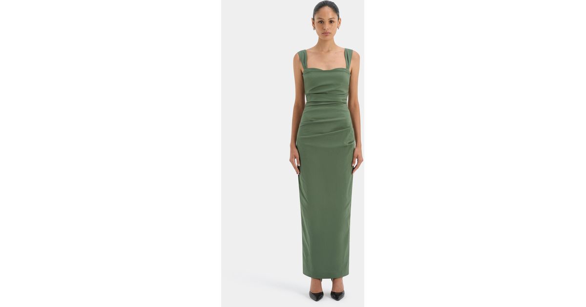 SIR. Florent Balconette Gown in Green | Lyst