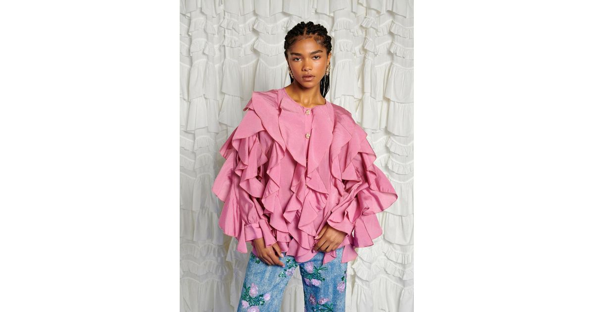 Sister Jane Dream Rosa Ruffle Blouse in Pink | Lyst UK