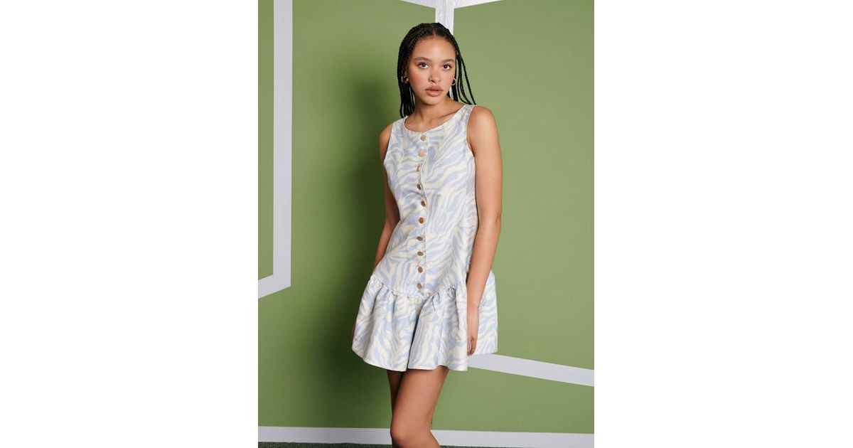 Sister Jane Ghospell Serena Zebra Mini Dress in Green | Lyst