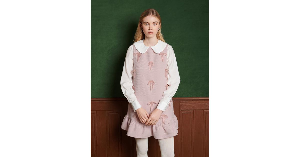 Sister Jane Alpine Bow Mini Dress in Green | Lyst