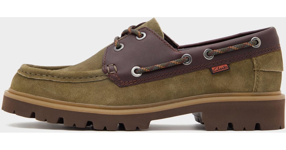 Clarks Cleyhill Boat Shoe in Brown for Men | Lyst UK