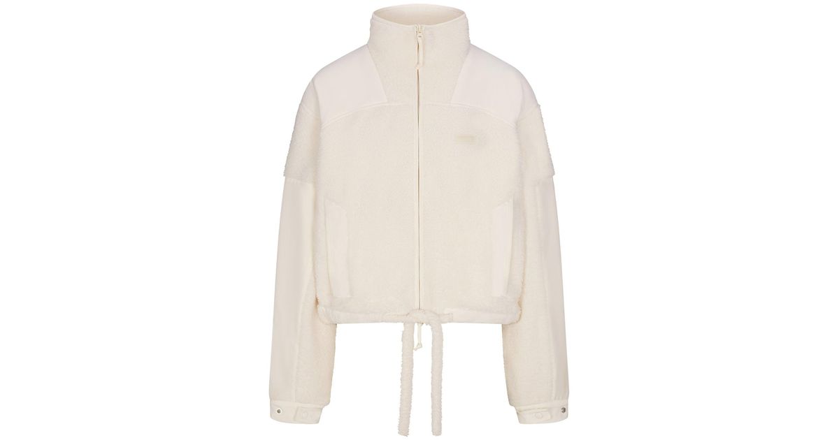 Skims Boxy Zip Up Jacket in White | Lyst