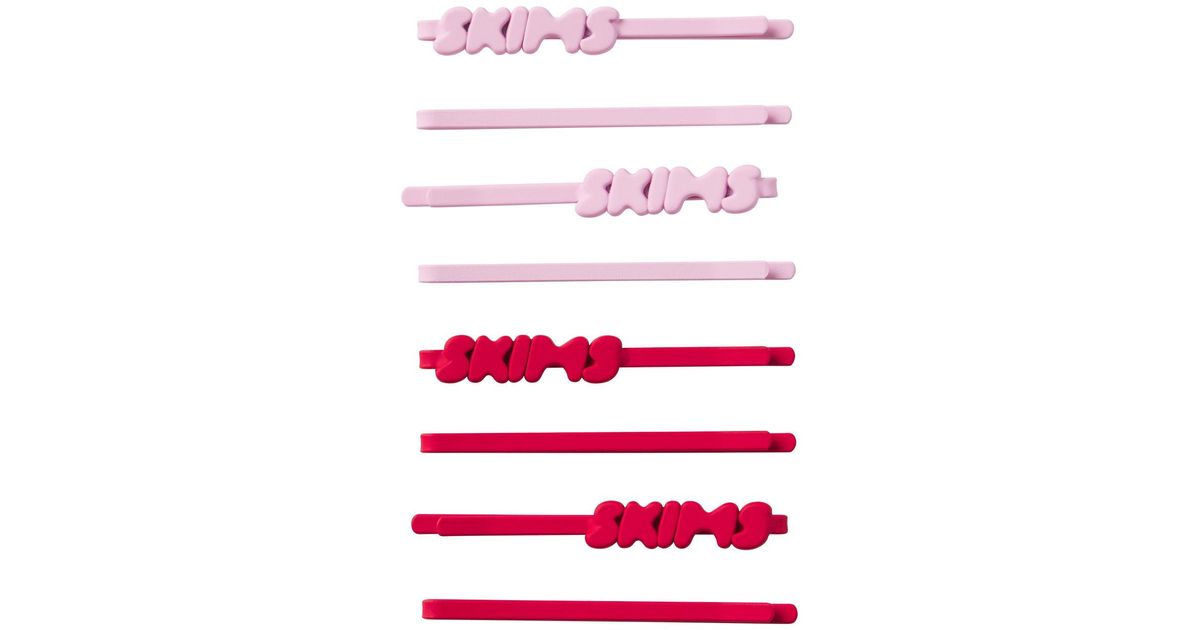 Skims Logo Bobby Pin 6-Pack in White | Lyst
