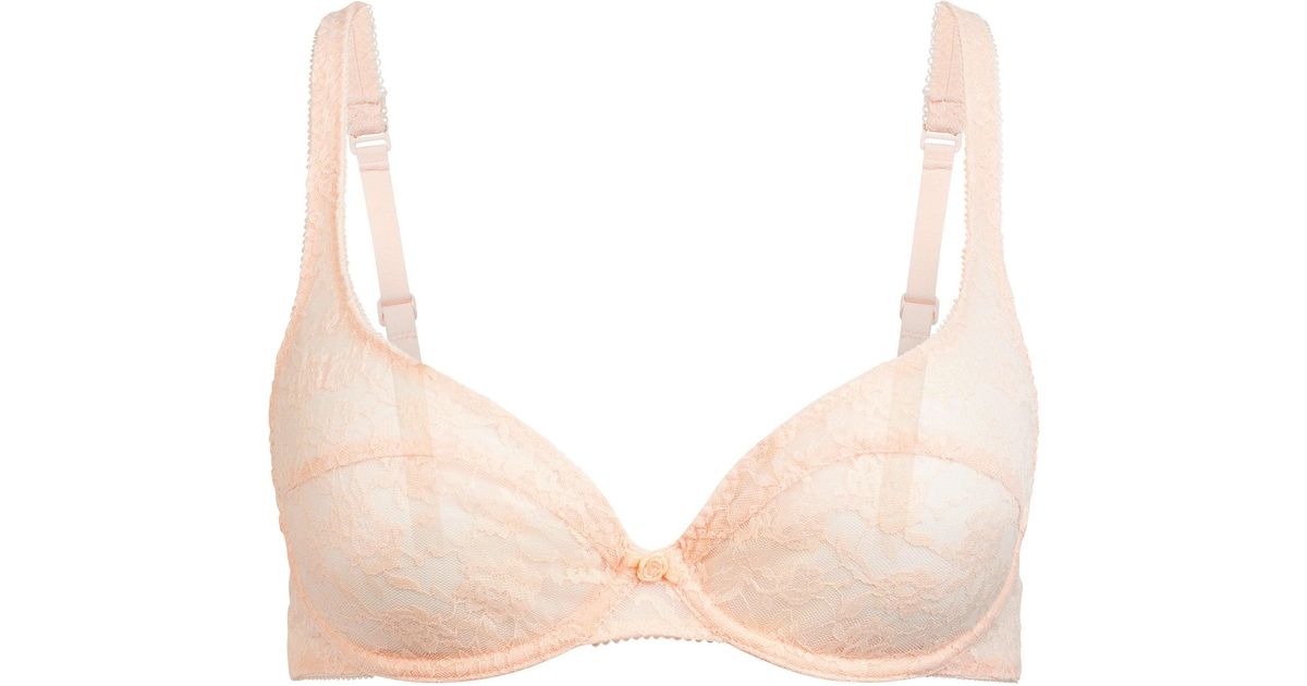 Skims Lace Unlined Bra in Natural | Lyst
