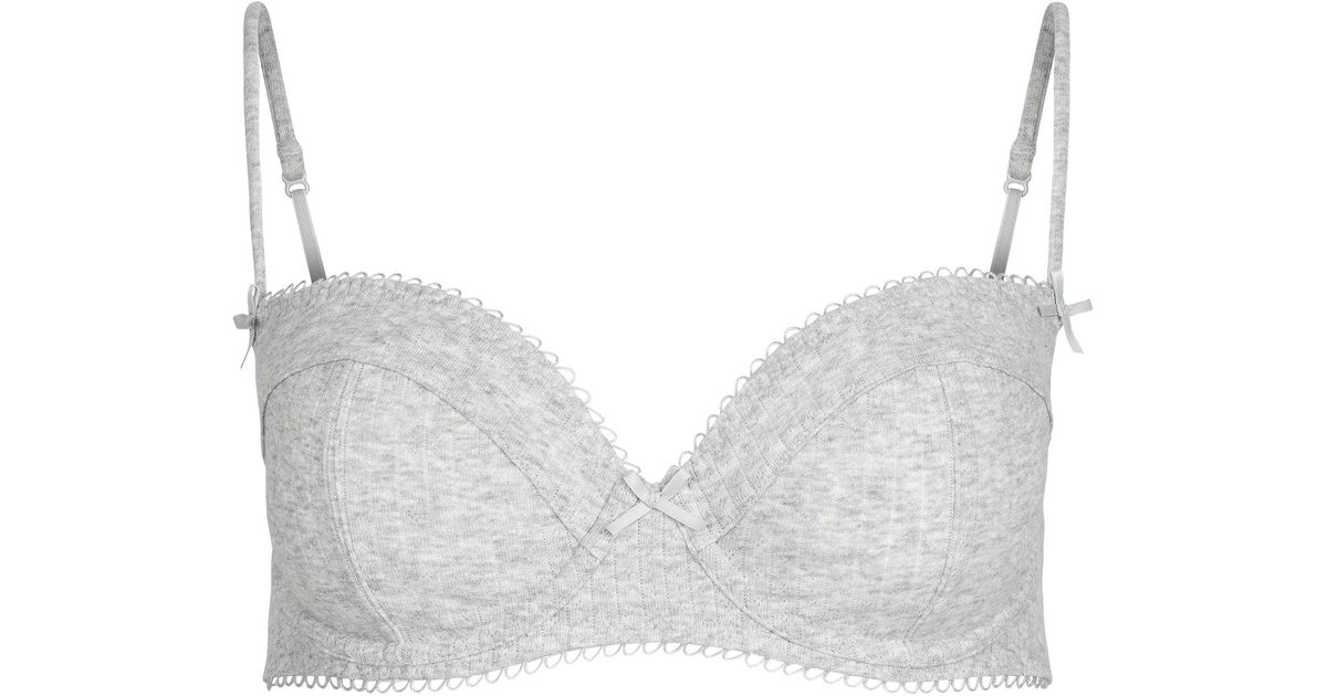 Skims Unlined Balconette Bra in Gray | Lyst