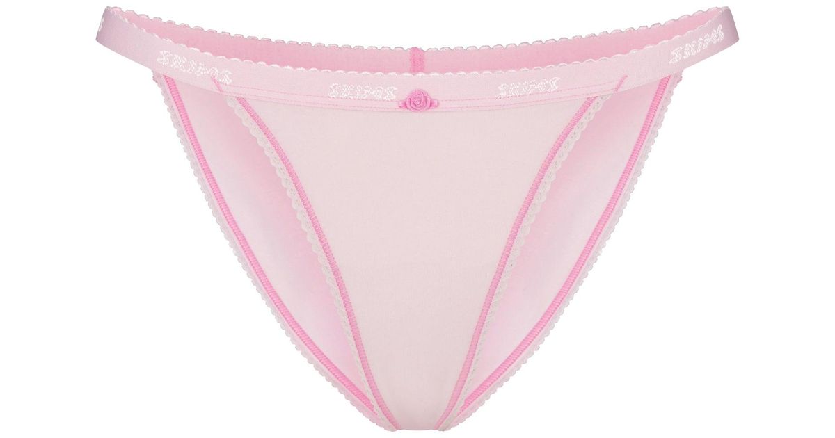 Skims Logo Picot String Bikini in Pink | Lyst