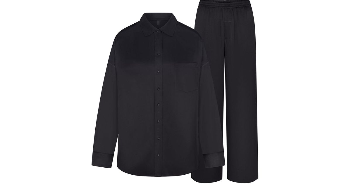 Skims Oversized Long Pajama Set in Blue | Lyst