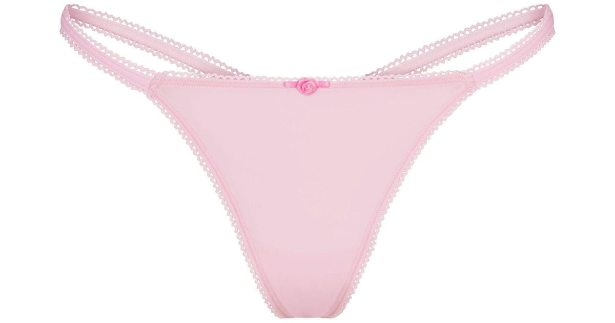 Skims Picot String Thong in Pink | Lyst