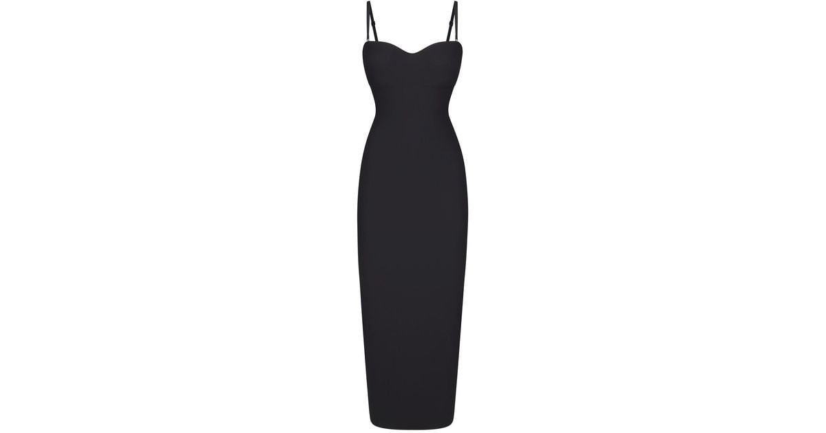 Skims Body Underwire Maxi Slip Dress in Black | Lyst
