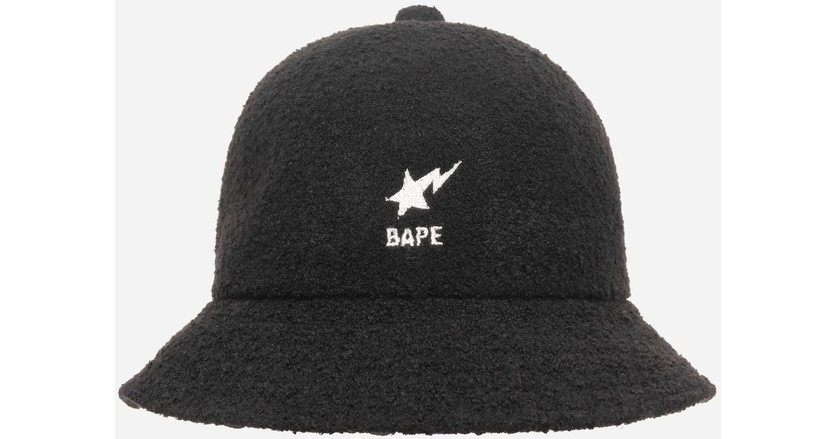 A Bathing Ape Bape Sta Pile Bucket Hat in Black for Men | Lyst