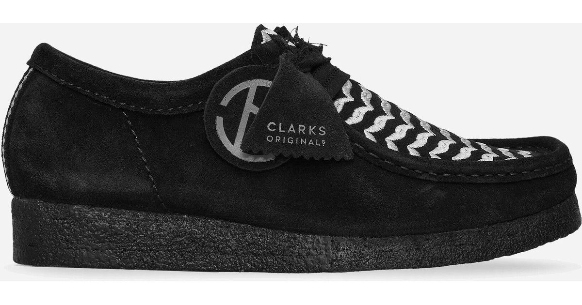 Clarks Slam Jam Wallabee Shoes in Black for Men | Lyst UK