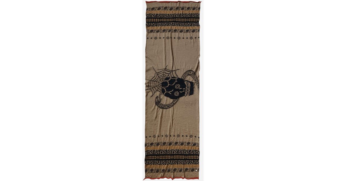 Kapital Fulling Wool Scarf (coptic Skull) in Brown for Men | Lyst