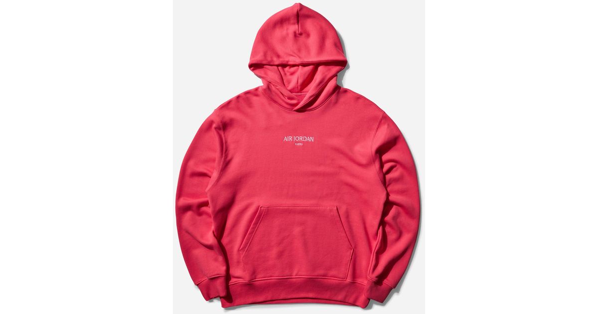 Nike Air Jordan Tokyo Fleece Pullover Hoodie Aster in Red for Men | Lyst