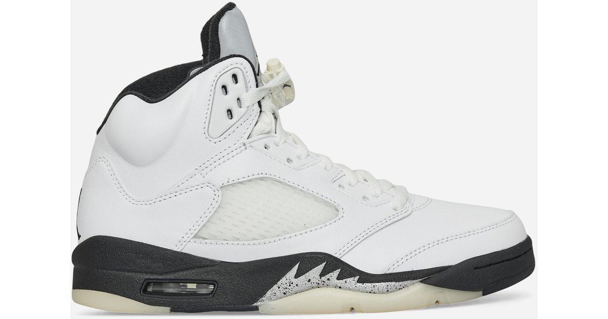Nike Air Jordan 5 Retro Sneakers White / Black for Men | Lyst