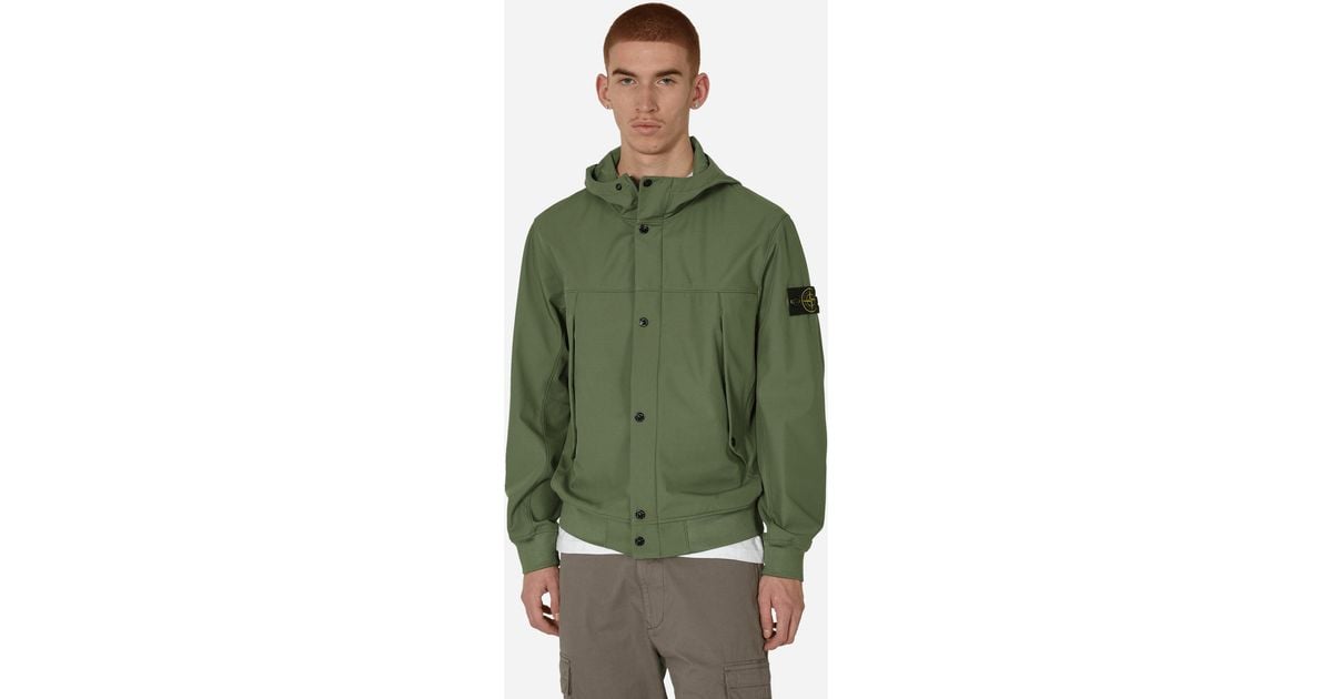 Stone Island Light Soft Shell-R Jacket Musk in Green for Men | Lyst