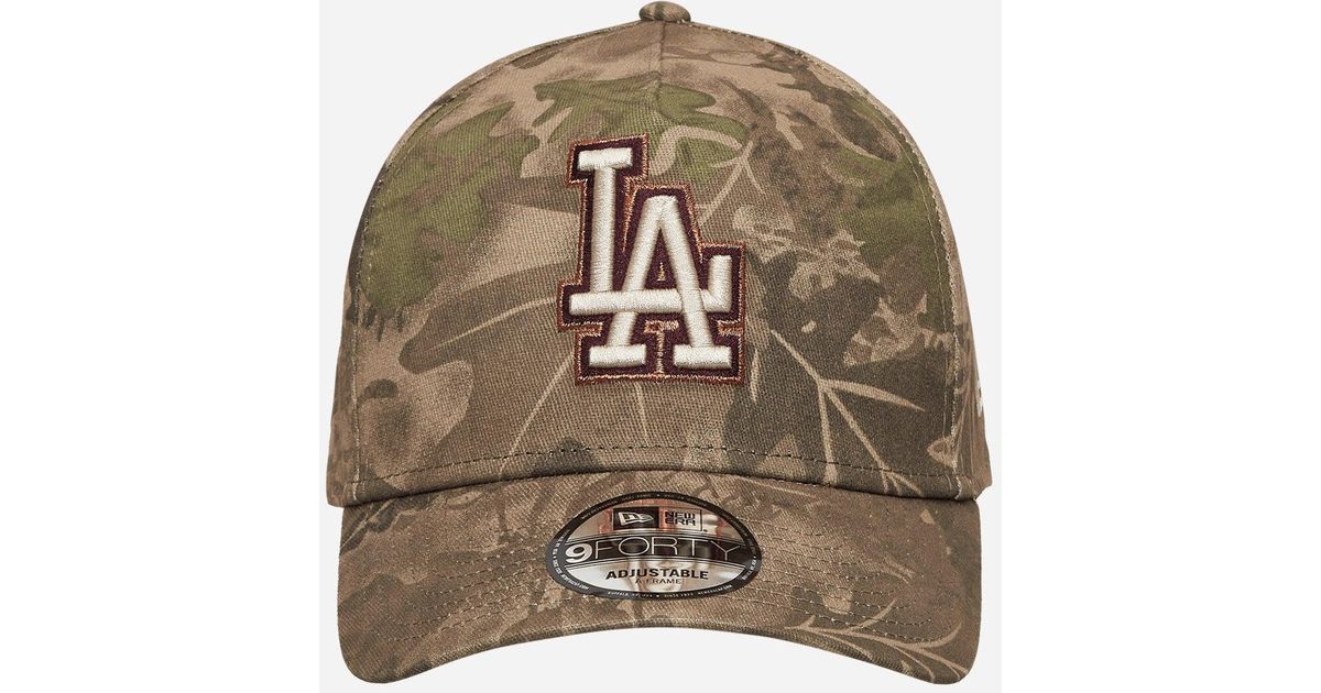 KTZ La Dodgers Leaf Camo 9Forty A-Frame Adjustable Cap in Natural for ...