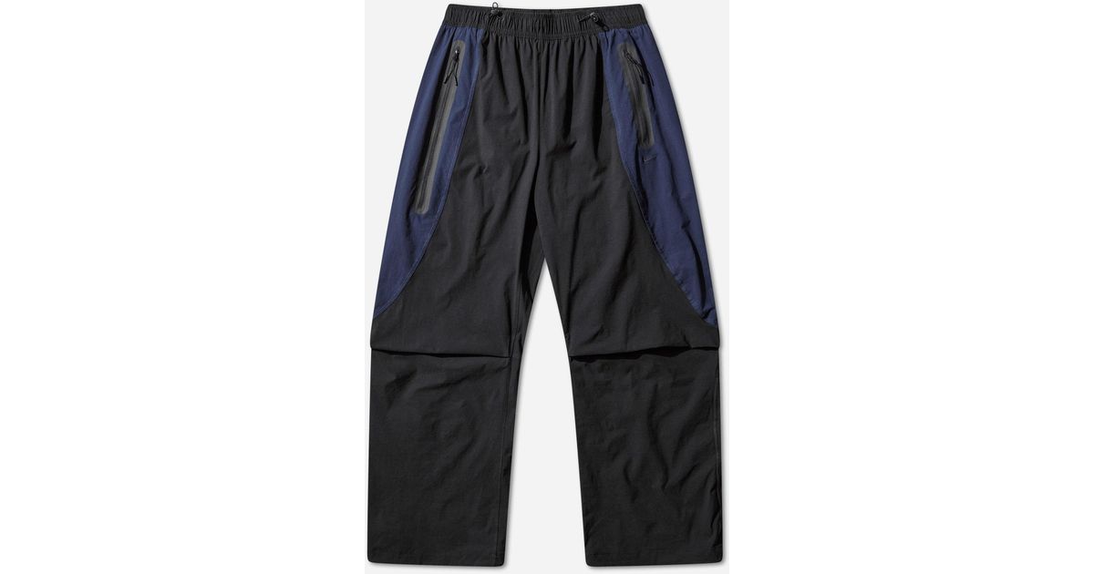 Nike Men S Tech Dri-fit Color-block Oversized Pants Black / Obsidian in ...