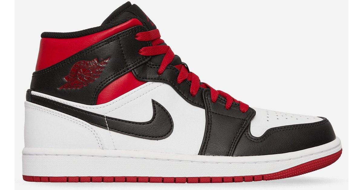 Nike Air Jordan 1 Mid Sneakers White / Gym Red / Black for Men | Lyst UK