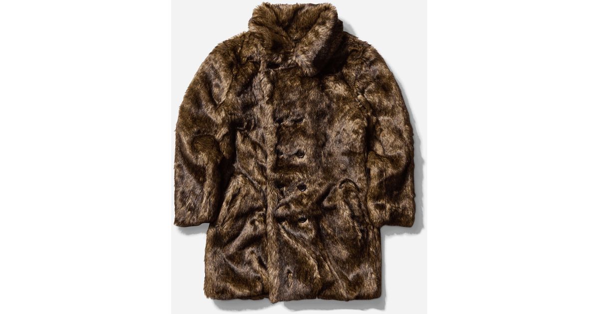 AFB S Faux Fur Coat Leopard in Brown for Men | Lyst