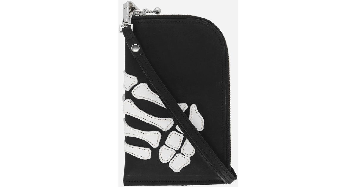 Kapital Thumb-up Bone Hand Zip Neck Pouch in Black for Men | Lyst
