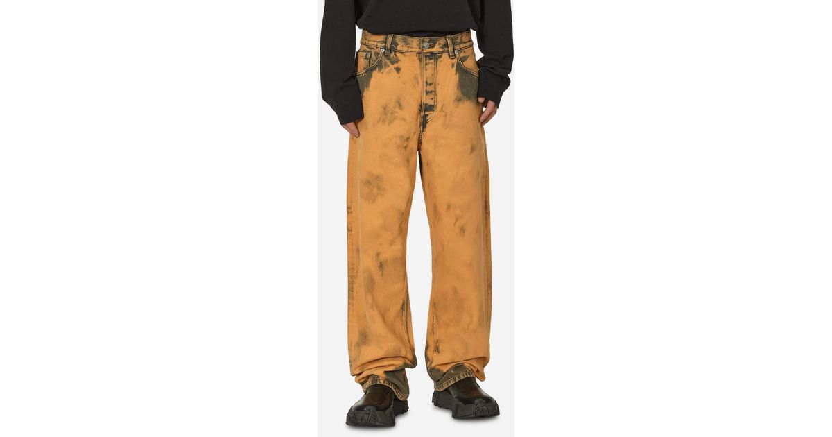 Dries Van Noten Loose Fit Tie-Dye Jeans Light Rust in Yellow for Men | Lyst