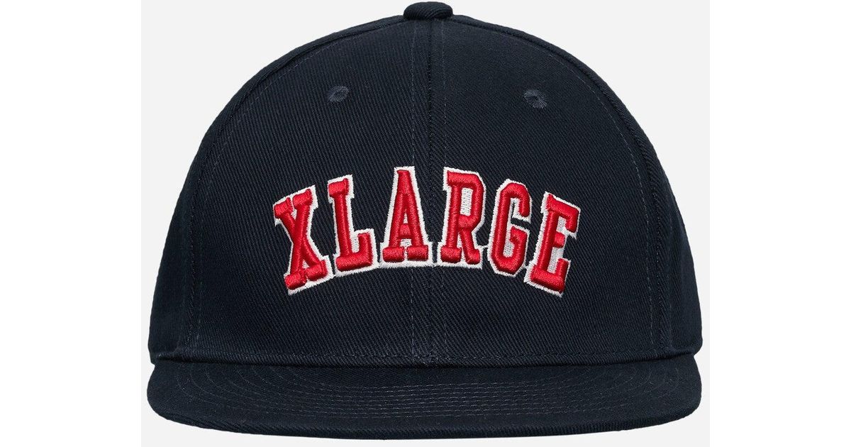X-Large Round Logo Snapback Cap Navy in Blue for Men | Lyst