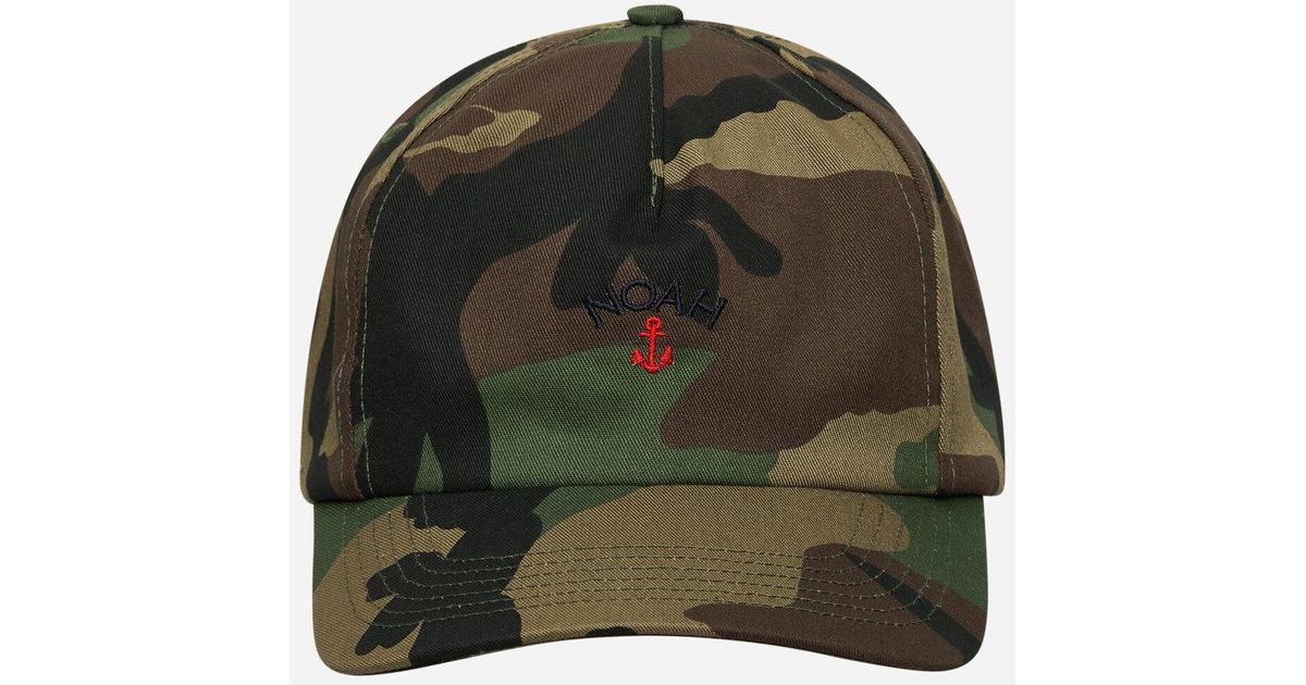 Noah Anchor Logo 5-panel Cap Camo in Green for Men | Lyst UK