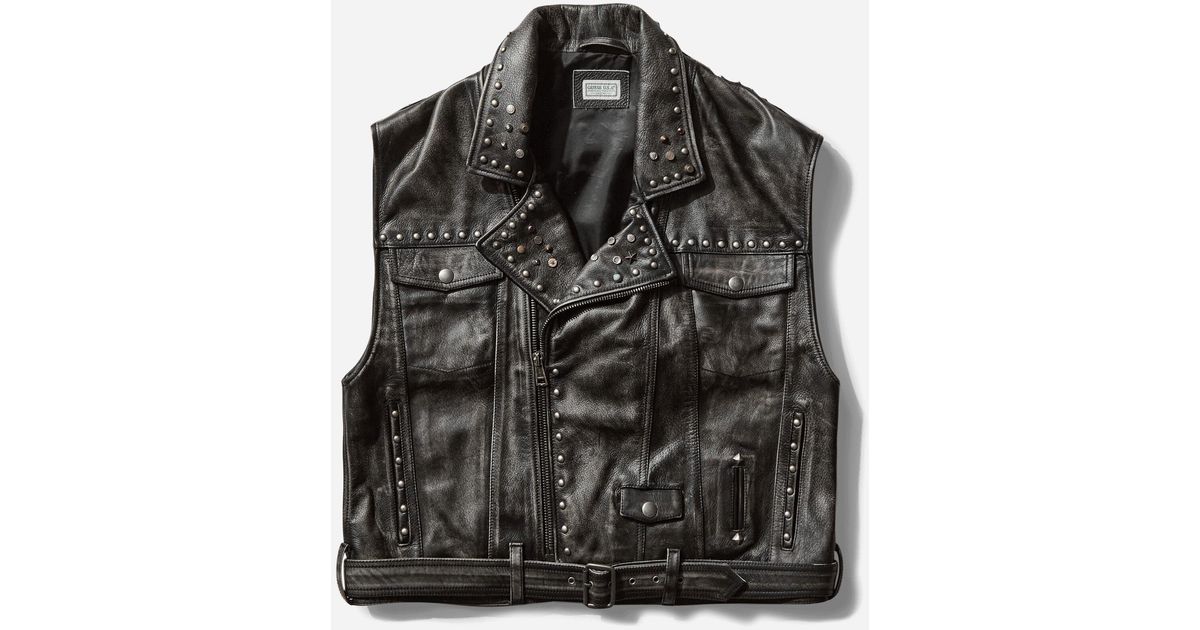 Guess Men S Leather Vest Jet in Black for Men | Lyst