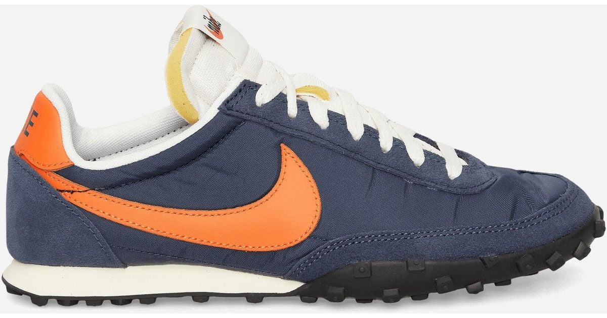 Nike Waffle Racer Sneakers Midnight Navy / Safety Orange in Blue for ...