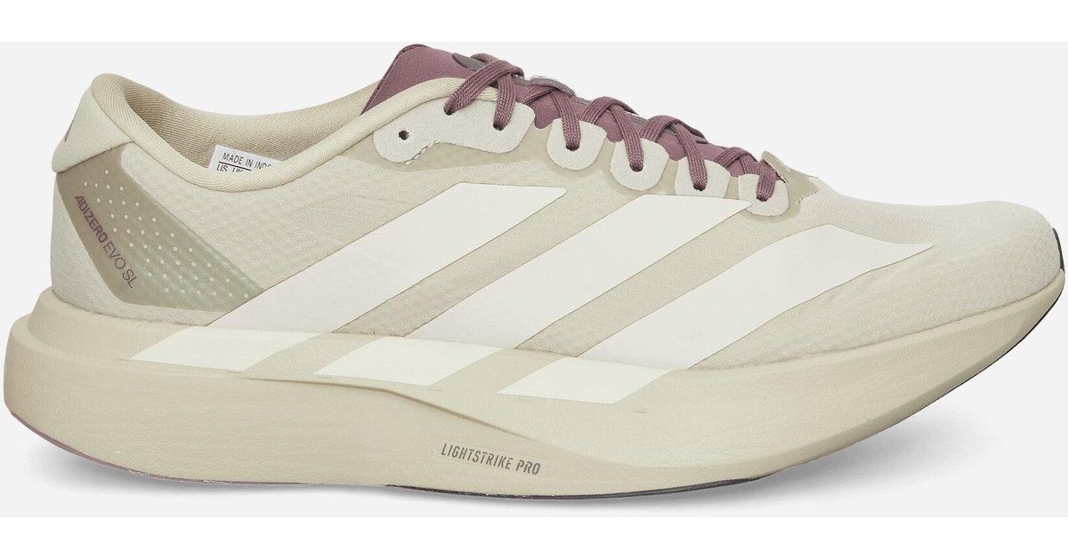 adidas Adizero Evo Sl Sneakers Putty Alumina Shadow Fig in Natural for ...