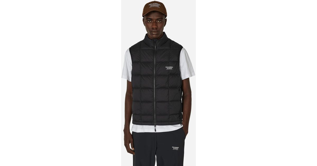 Pas Normal Studios Off-Race Down Vest in Black for Men | Lyst