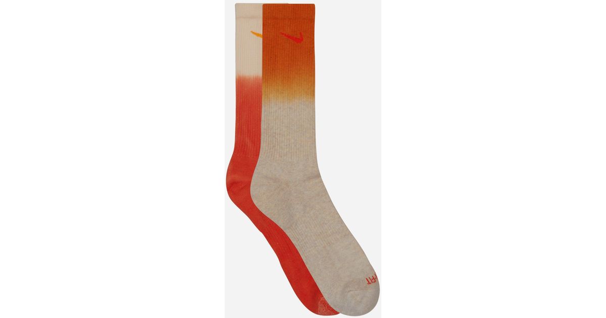 Nike Everyday Plus Cushioned Crew Socks Cream in Orange for Men | Lyst