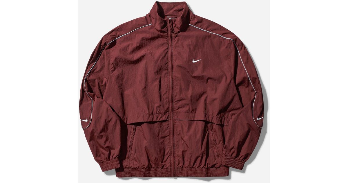 Nike S Solo Swoosh Woven Track Jacket Dark Pony in Red for Men | Lyst UK