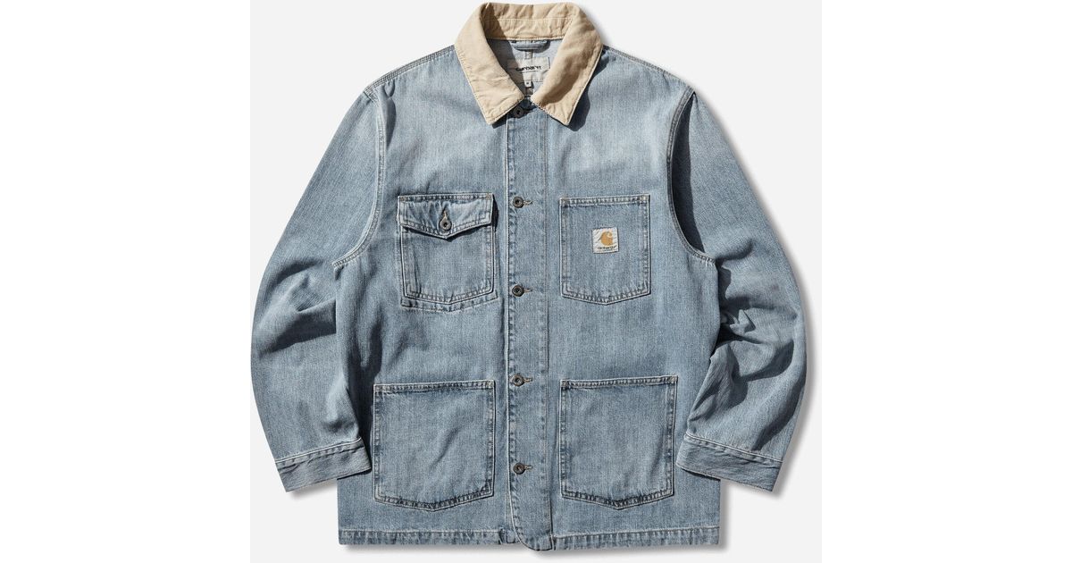 Carhartt Warren Chore Coat Dusty H in Blue for Men | Lyst Australia