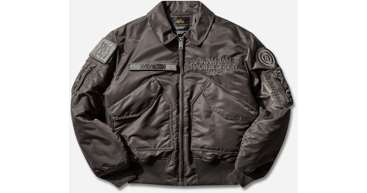 Alpha Industries Slam Jam Cwu-45 Heritage Bomber Jacket Rep Grey in Black for Men | Lyst UK